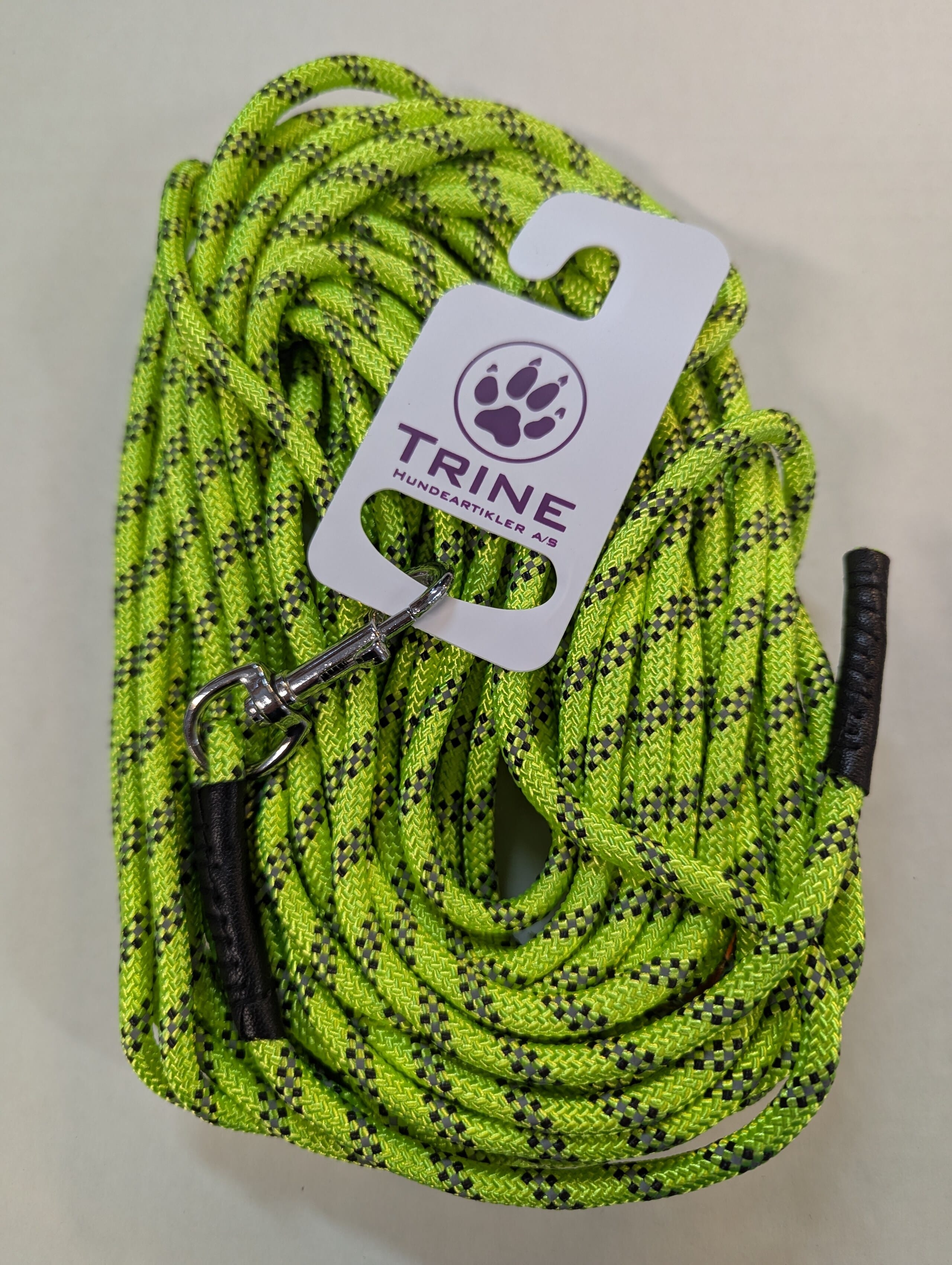 Sporline med refleks 6mm 15 meter Grønn - Trine Hundeartikler AS